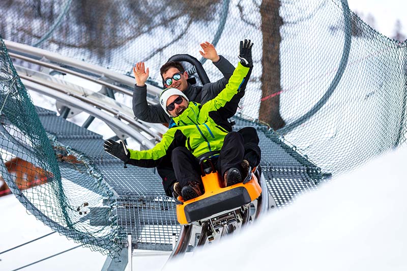 sledge on rail or snake gliss in Val d'Allos